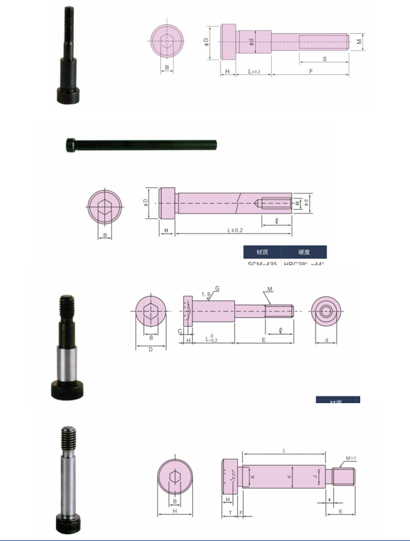 DIN Socket Shoulder Bolt A Type C Type MISUMI Stopper Bolt ISO